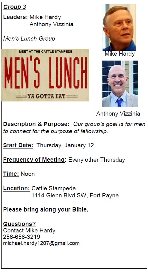 Small Groups - Fort Payne First Methodist Church